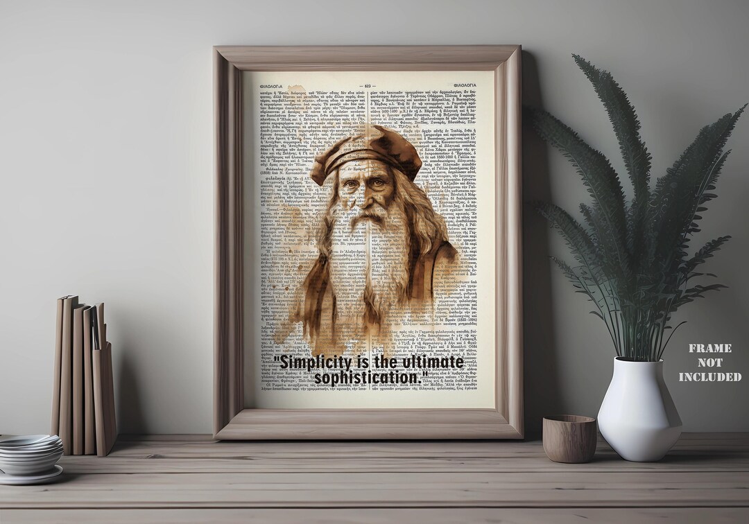Leonardo Da Vinci Print, High Renaissance Quote Poster Italian Decor ...