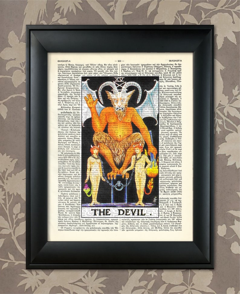 The Devil Tarot Card Print Tarot Card Poster Tarot Print | Etsy