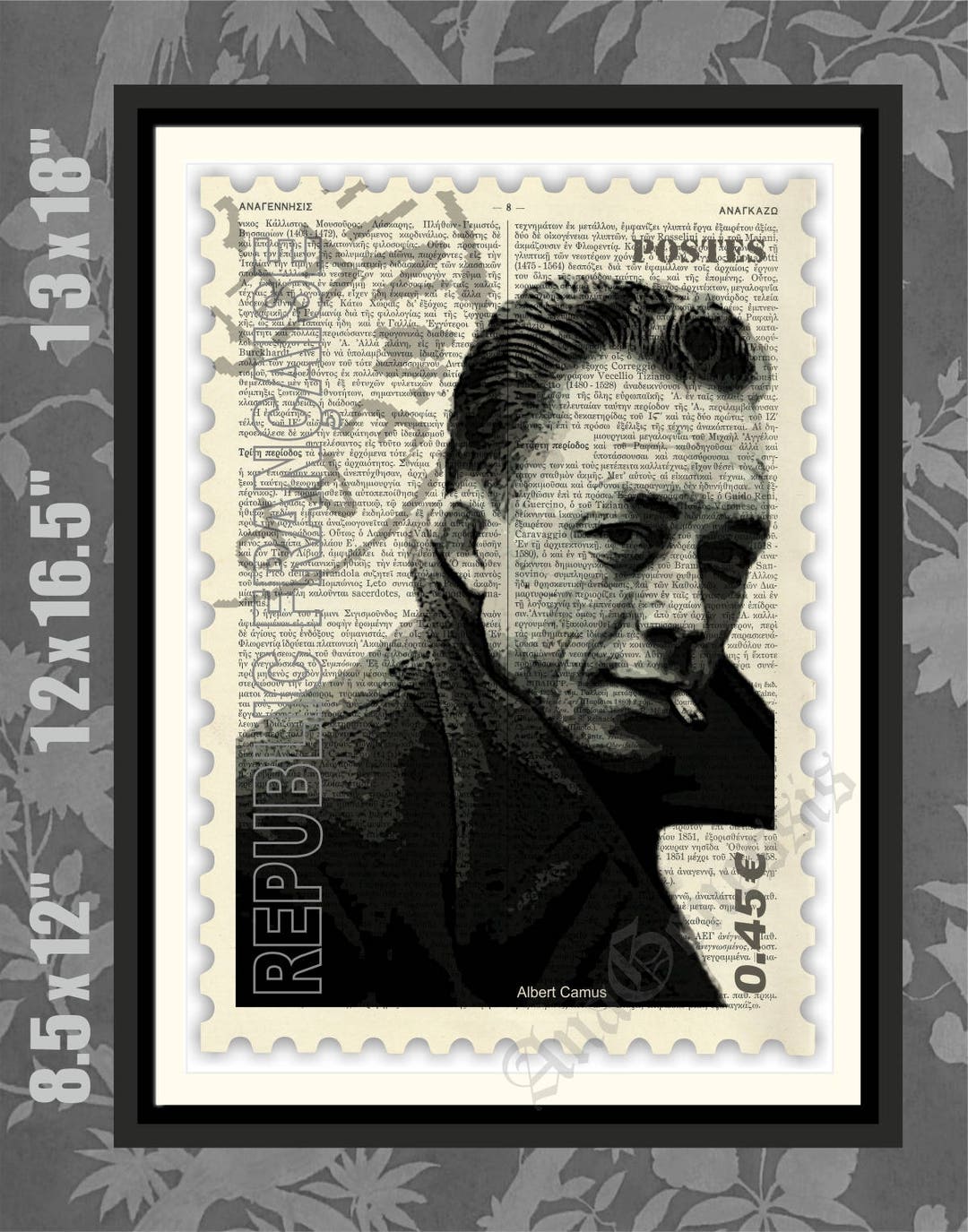 Albert Camus STAMP, Albert Camus Print, Albert Camus Art, Albert Camus ...