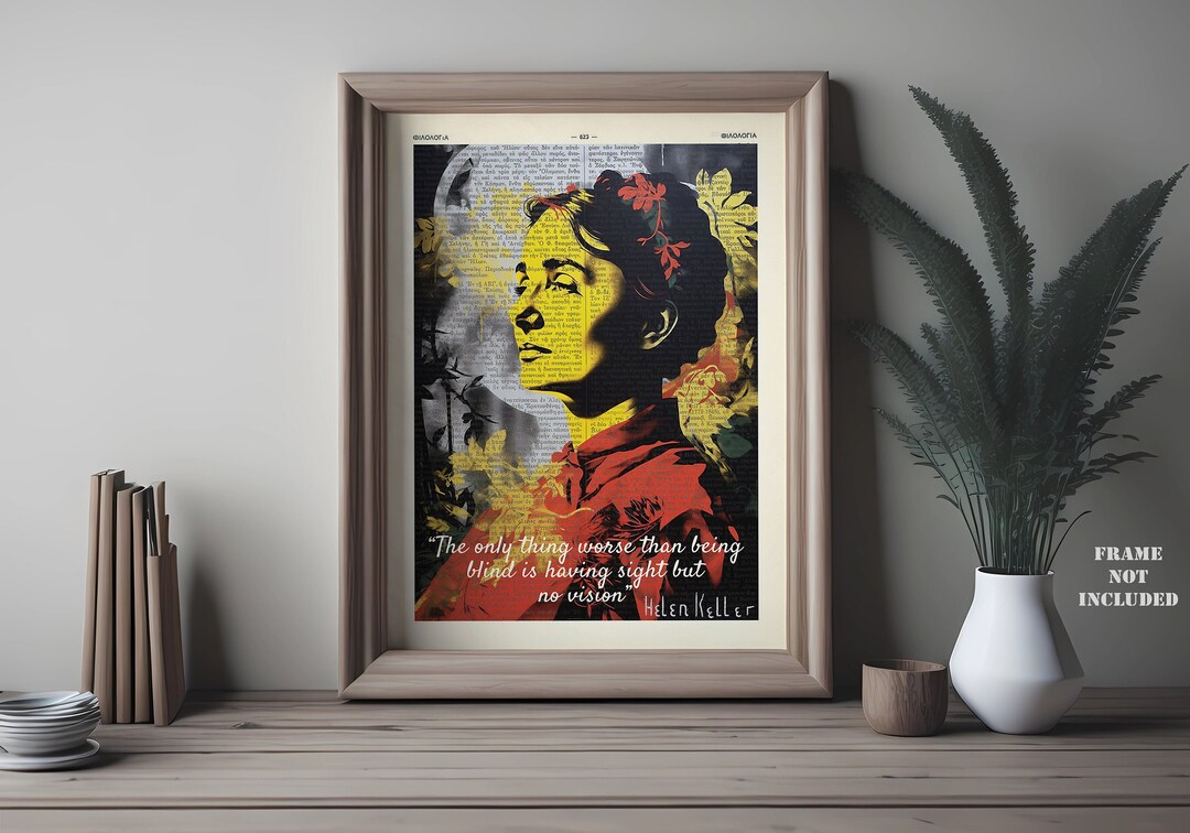 Helen Keller Quote Print, Woman Writer Poster American Activist Decor ...