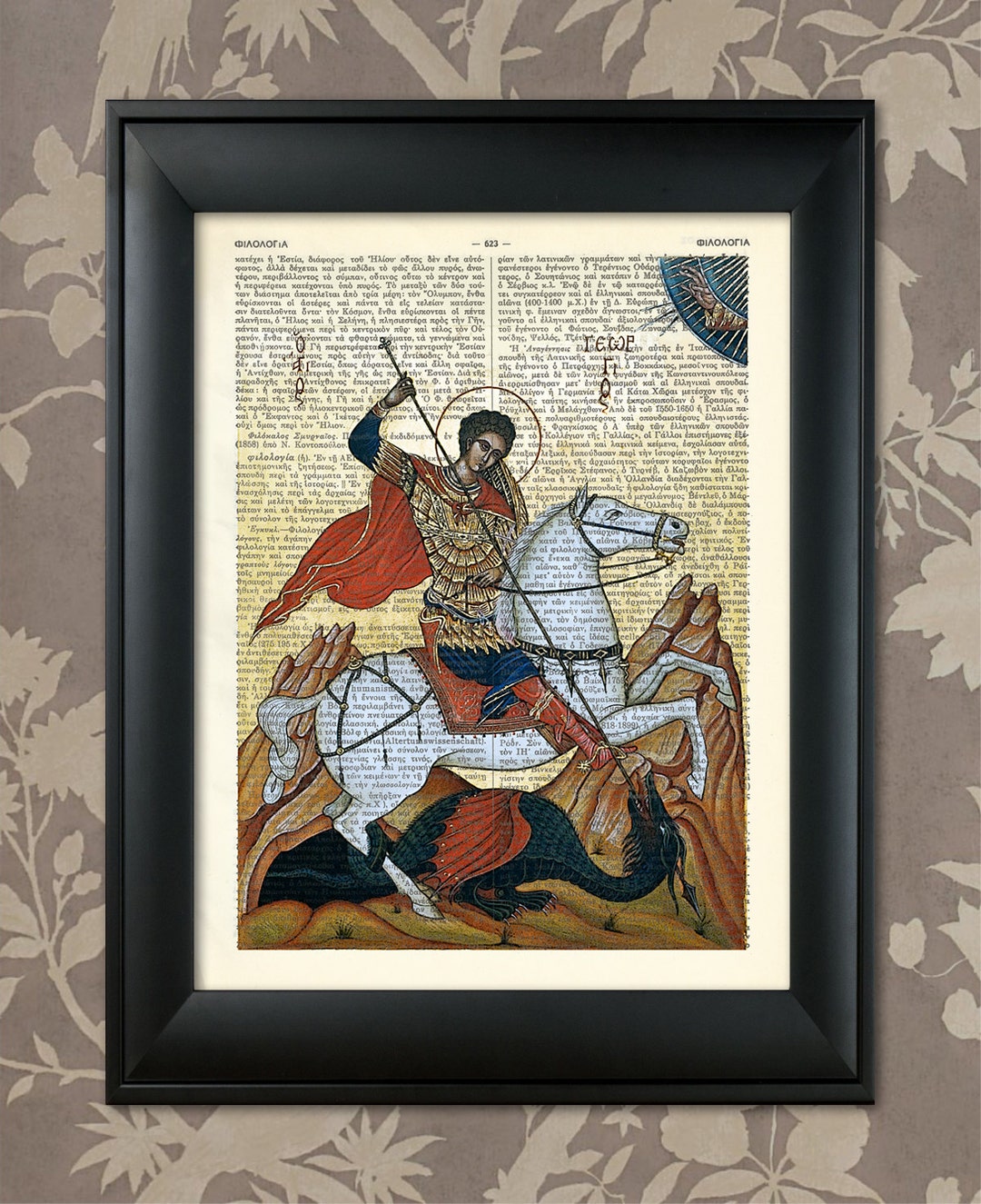 Saint George, the Dragon Slayer, Saint George Print, St George Print ...