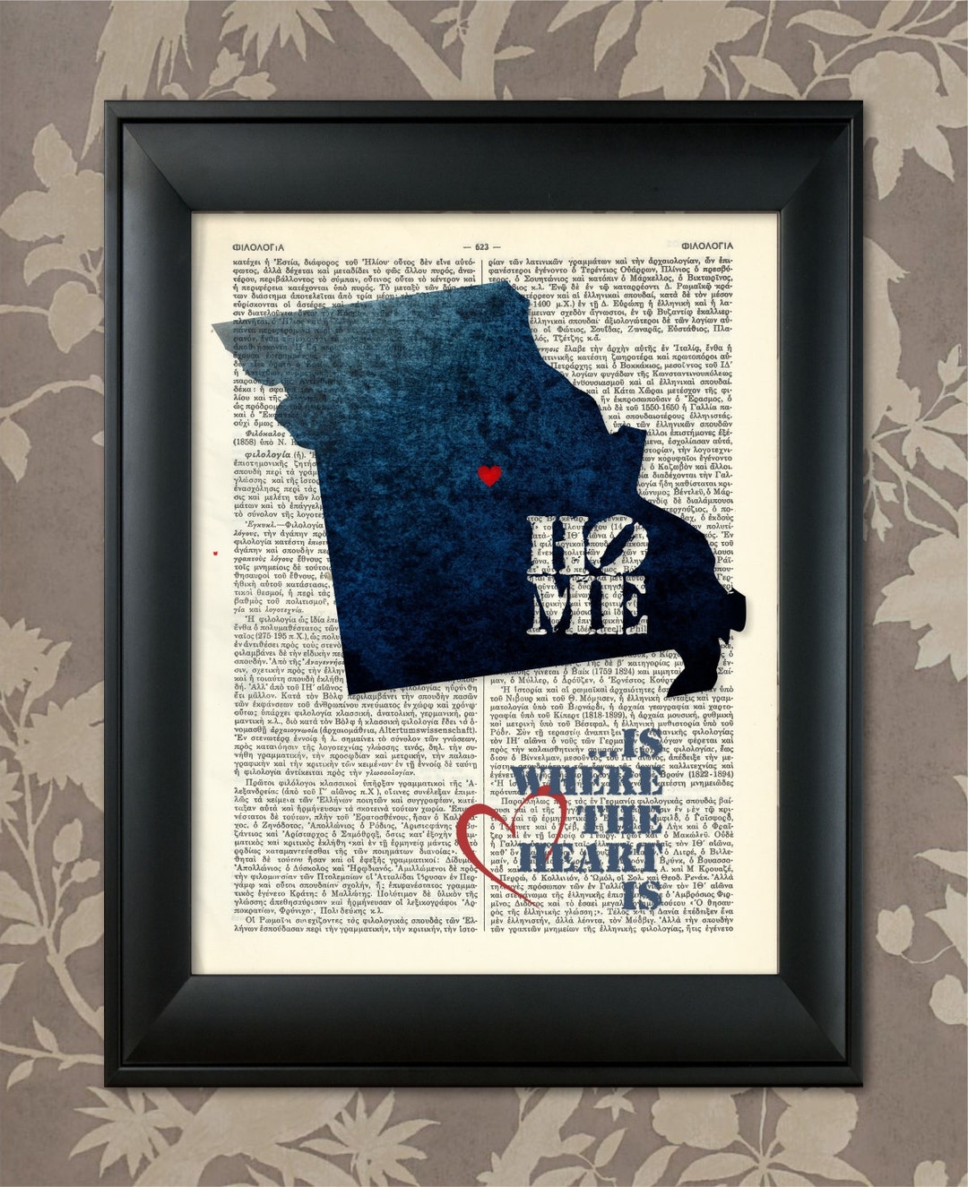 Missouri Art Print, Missouri Print, Missouri Map Art, Missouri Wall Art ...