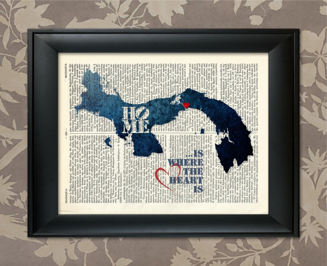Panama Art Print, Panama Print, Panama Map Art, Panama Wall Art, Panama ...