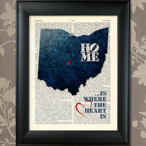 Ohio Art Print, Ohio Print, Ohio Map Art, Ohio Wall Art, Ohio Pride ...