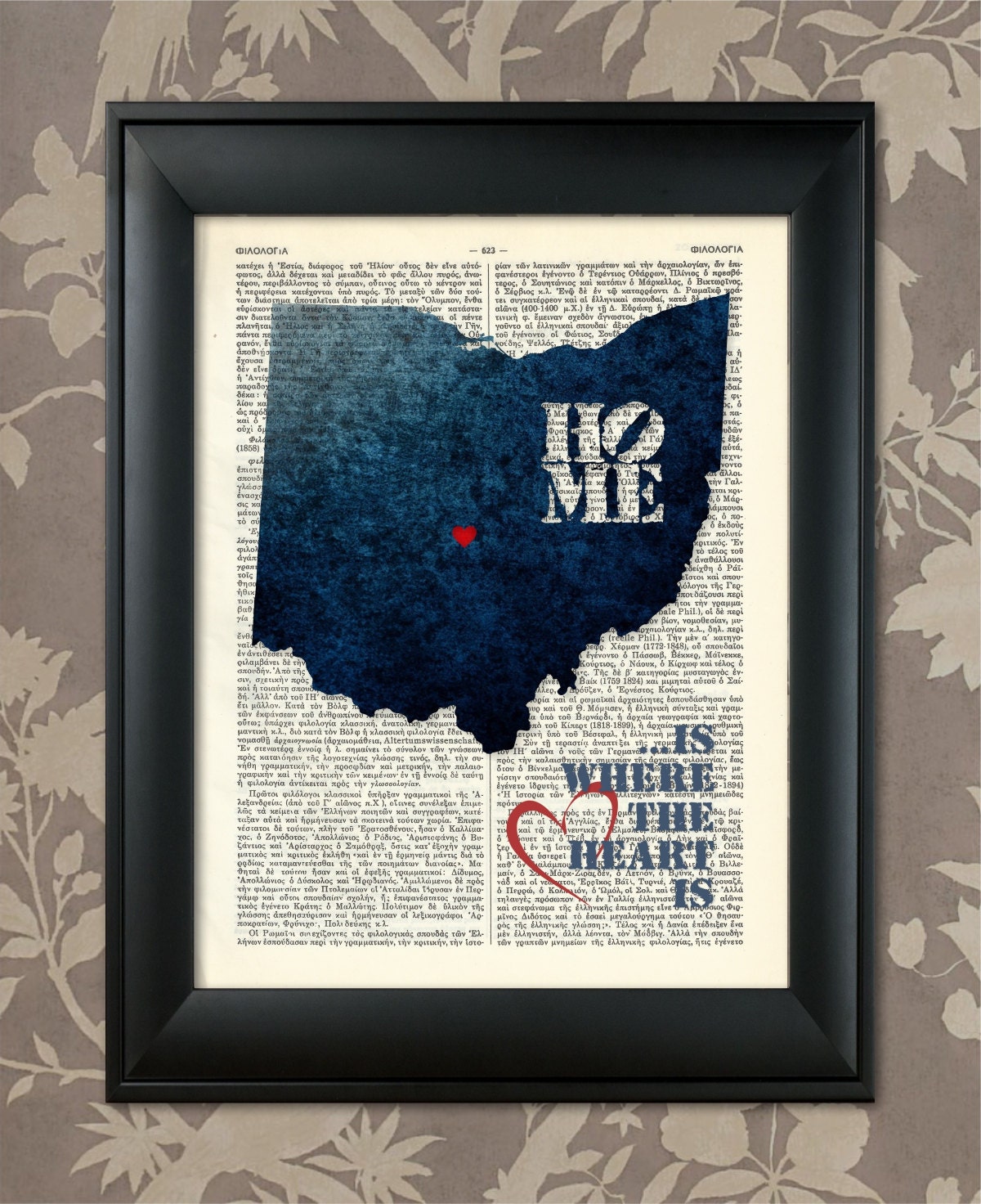Ohio Art Print Ohio Print Ohio Map Art Ohio Wall Art Ohio - Etsy