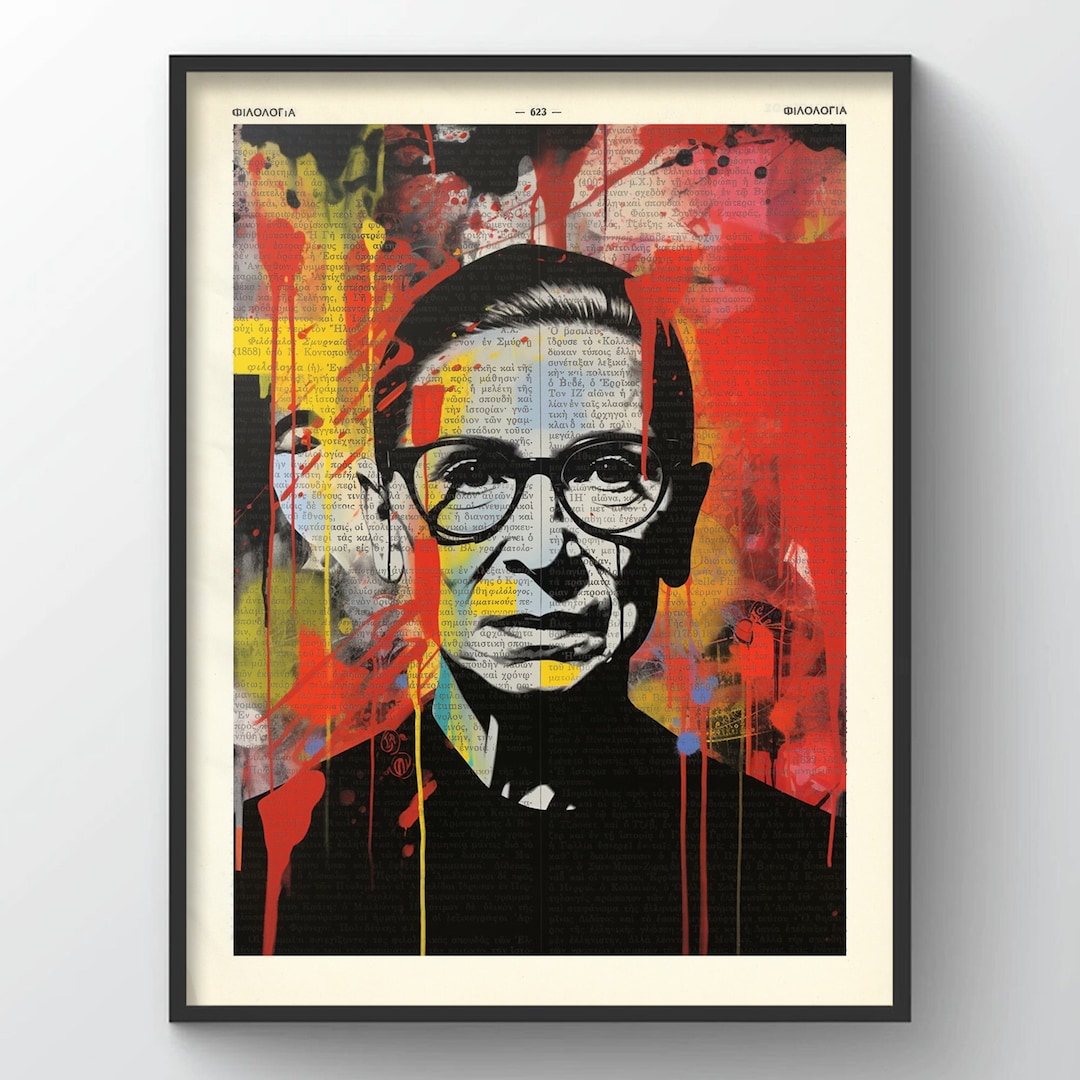 Ruth Bader Ginsburg, Stencil Art, Ruth Bader Print, Ruth Bader Art ...