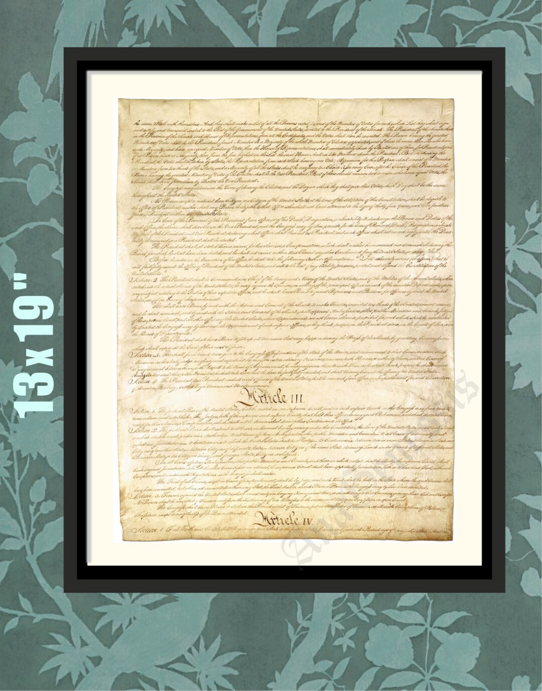 US Constitution, 3d Page, Constitution Print, Constitution Art ...