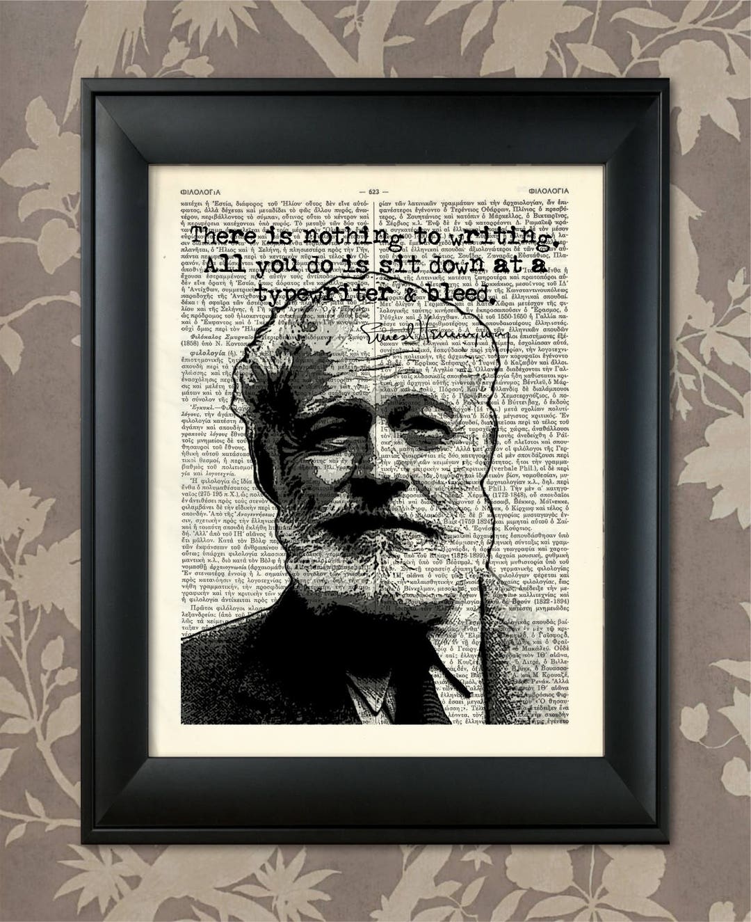 Ernest Hemingway, E Hemingway Print, Hemingway Poster, Ernest Hemingway ...