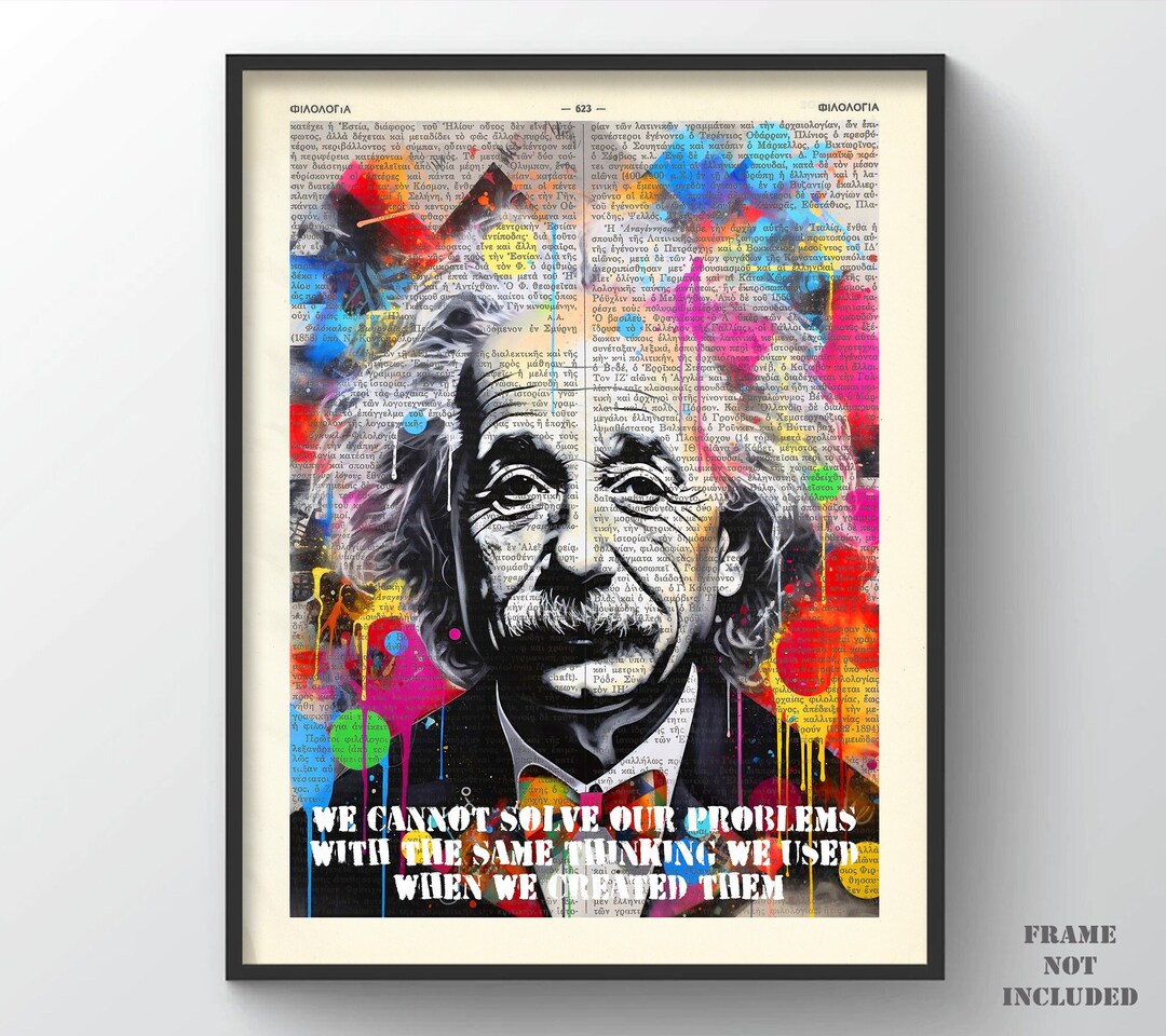 Albert Einstein Quote Print, Einstein Poster Wall Art Stencil Physicist ...