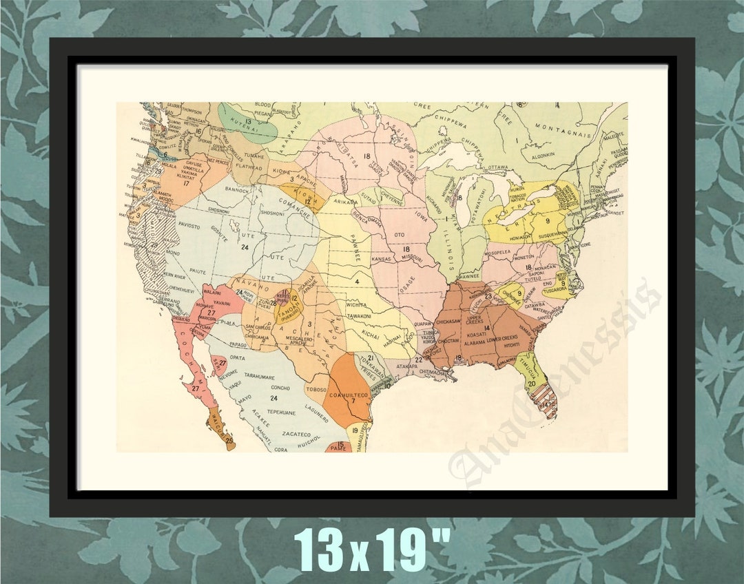Native American Tribes in 1650 (1867 Map), American History, Indian ...