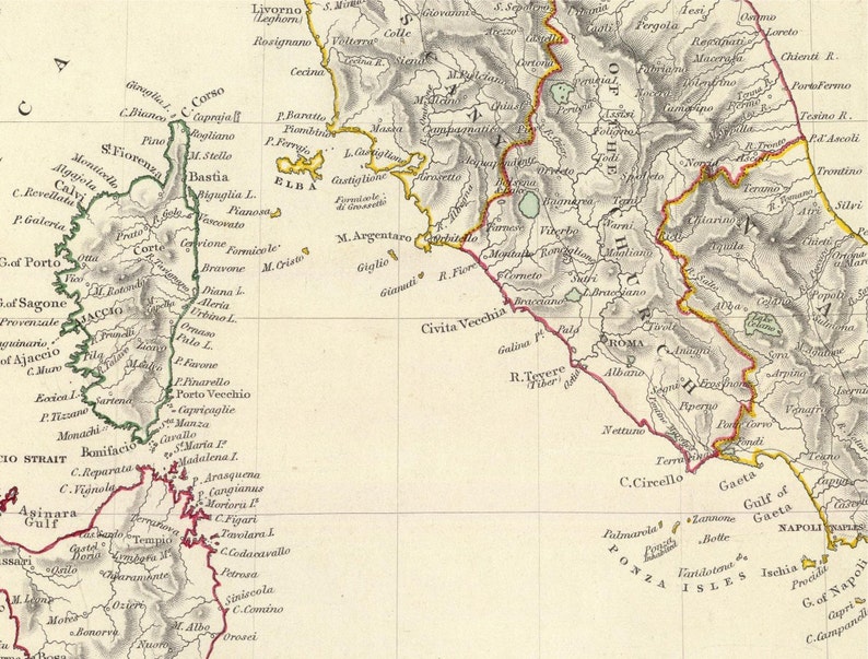 Italy 1840 before Unification of the various States Italian | Etsy