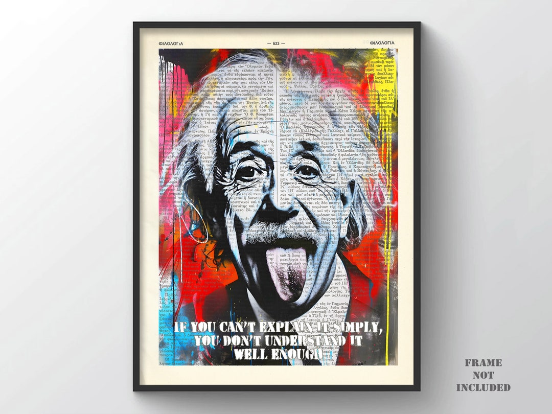 Albert Einstein Famous Quote, Einstein Poster Wall Art Stencil ...