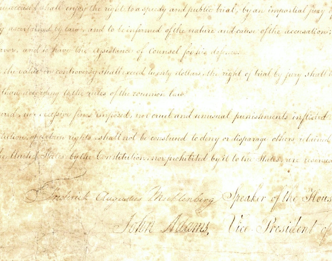 US Bill of Rights 1791 Bill of Rights Print Historical | Etsy