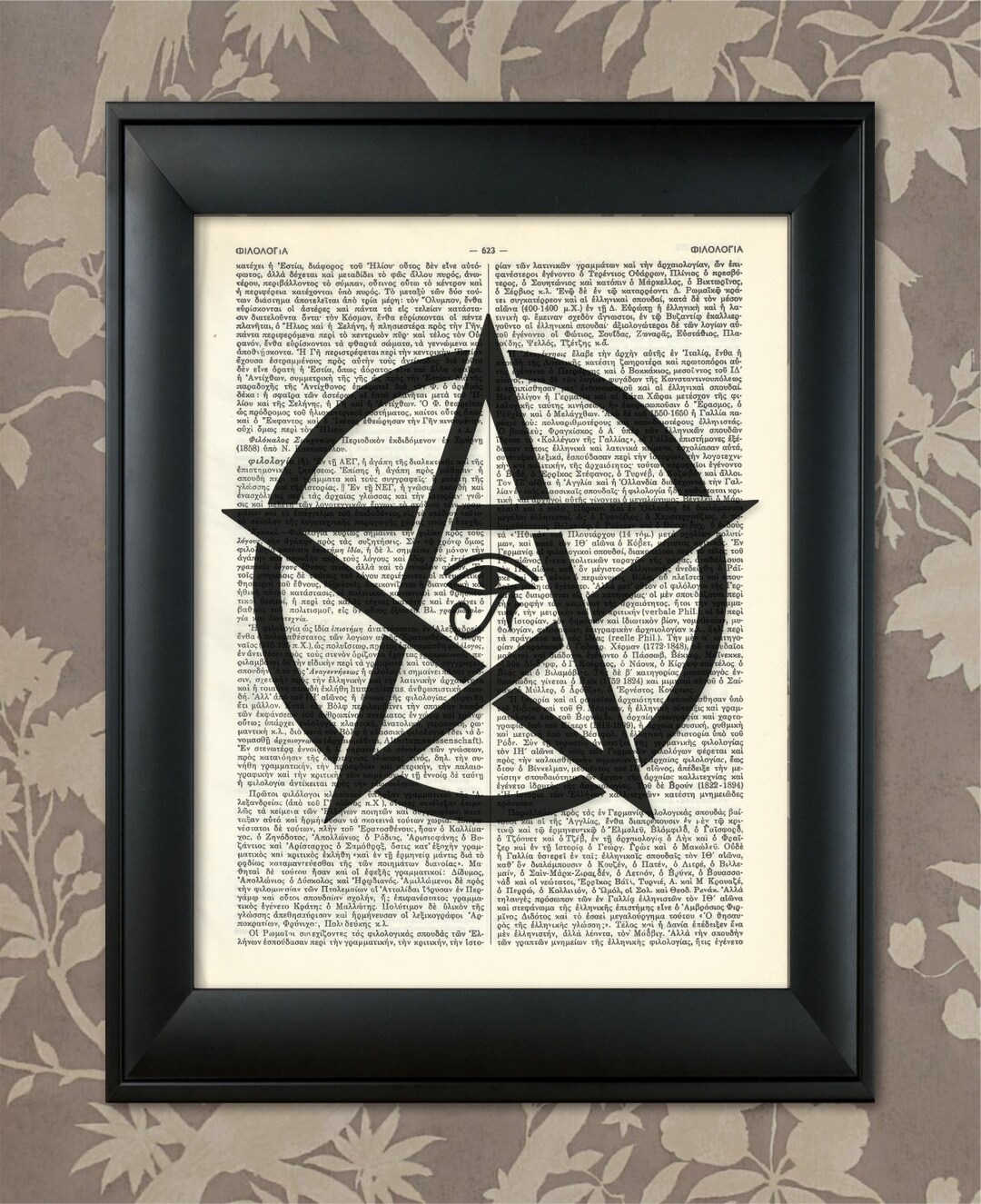 Pentagram Print, Eye of Horus, Pentagram Poster, Pentagram Art ...