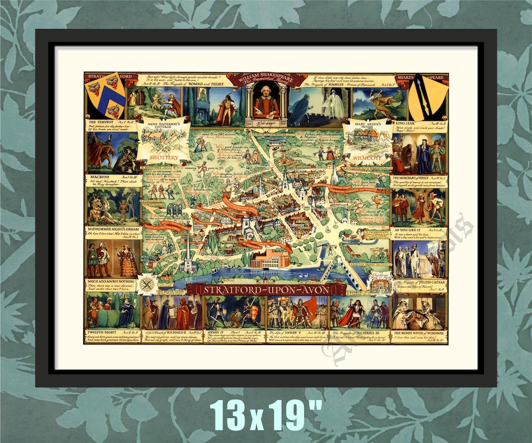 Shakespeare Country, Shakespeare Plays, Shakespeare Print, Stratford on ...