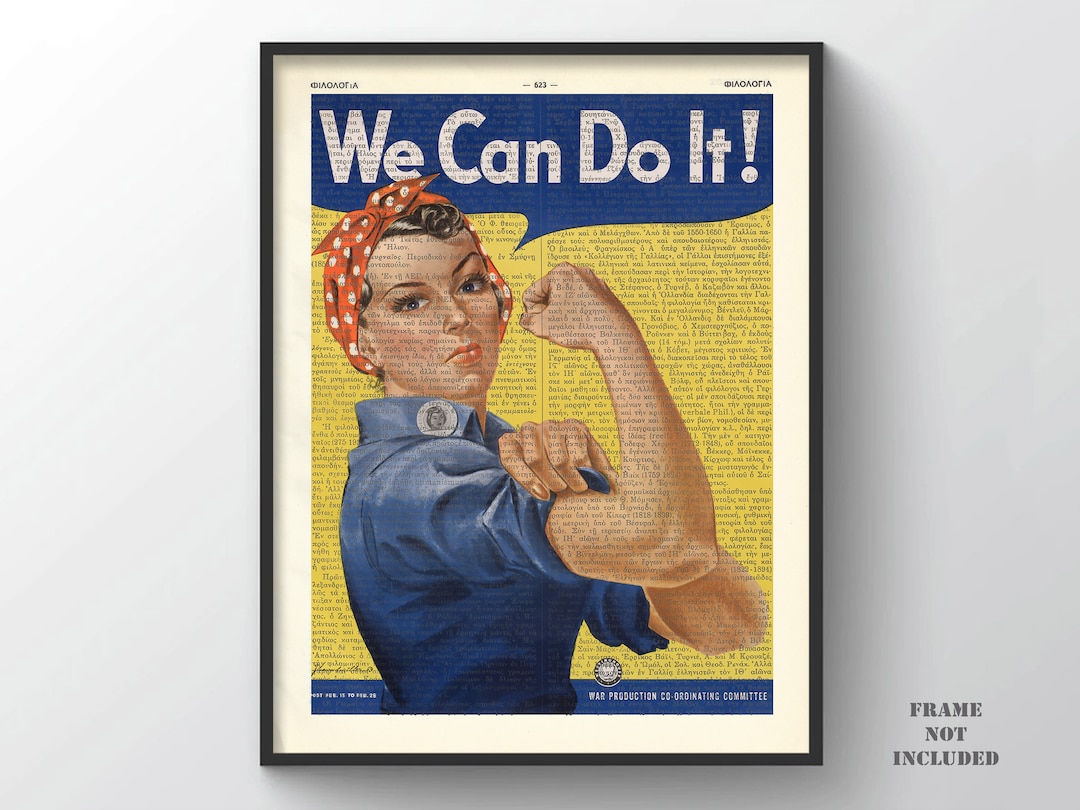 We Can Do It WW2 Propaganda Print, Feminist Poster US WWII Retro Wall ...