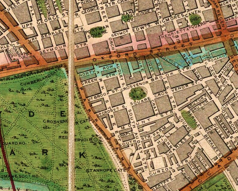 London Map, 1851, London History Print, Victorian London Map,london Map ...