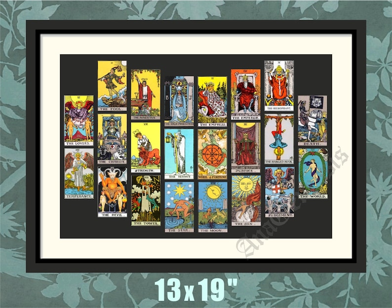 Major Arcana All 22 Cards Tarot Cards Print Tarot Cards - Etsy