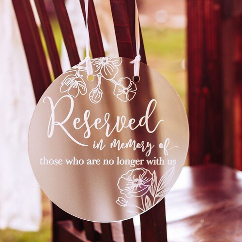 In Memory Sign Acrylic Wedding Memory Sign Wedding Reserved | Etsy