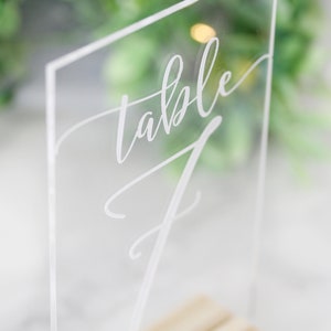 Acrylic Table Numbers - Acrylic Wedding Sign - Rustic Table Numbers ...