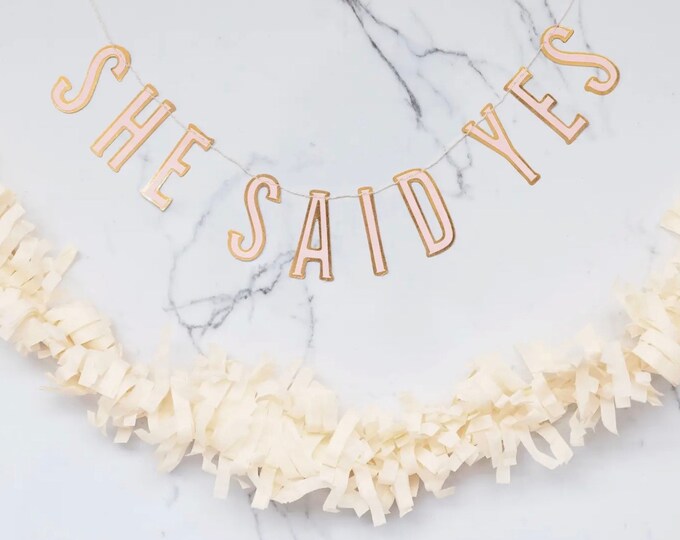 SHE SAID YES Banner, Bridal Shower Decoration, Bachelorette Party Decor ...
