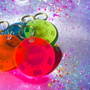 Casino Bachelorette Personalized Name Keychain, Vegas Then Vows, Hen ...