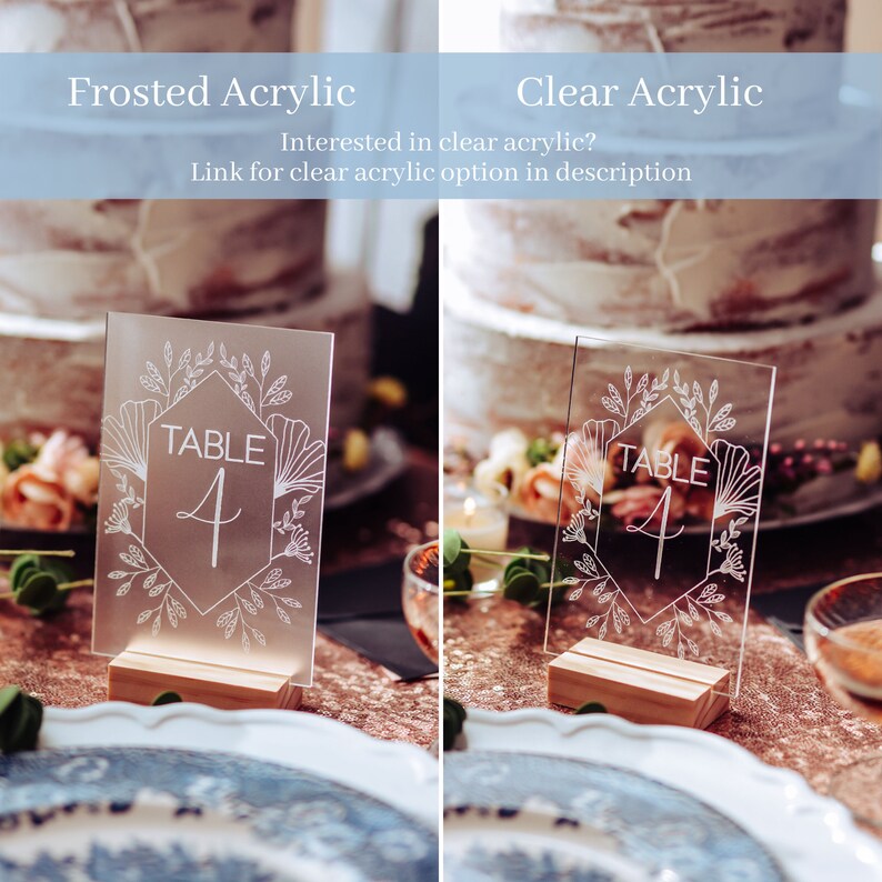 Acrylic Table Numbers Wedding Table Numbers Floral Table - Etsy