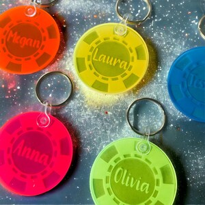 Casino Bachelorette Personalized Name Keychain, Vegas Then Vows, Hen ...