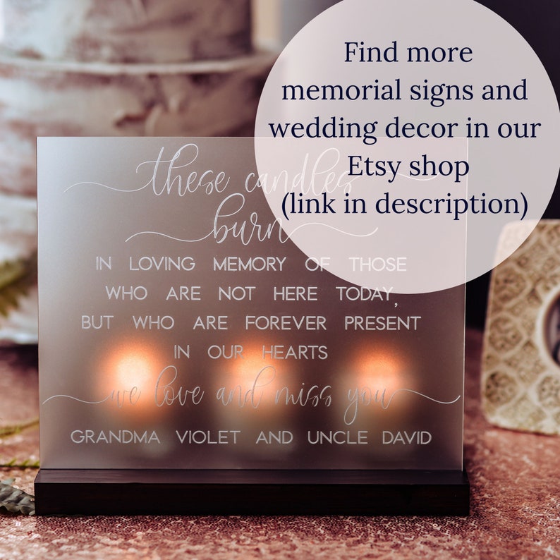 Wedding Memorial Sign Reserved in Memory of Celebrating With - Etsy
