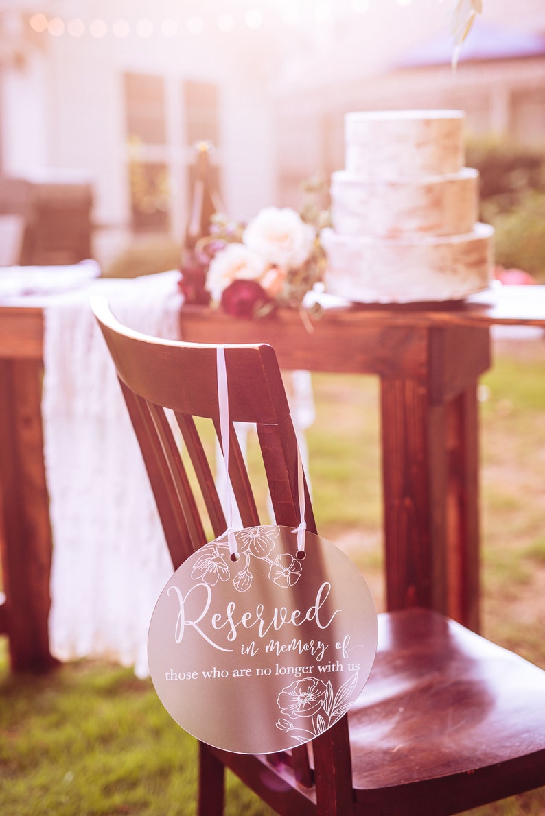 Wedding Memorial Sign Reserved in Memory of Celebrating With - Etsy