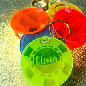 Casino Bachelorette Personalized Name Keychain, Vegas Then Vows, Hen ...
