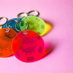 Casino Bachelorette Personalized Name Keychain, Vegas Then Vows, Hen ...