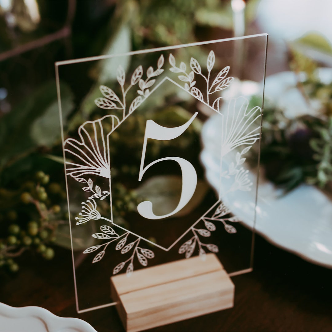 Acrylic Table Numbers Wedding Table Numbers Rustic Wedding - Etsy