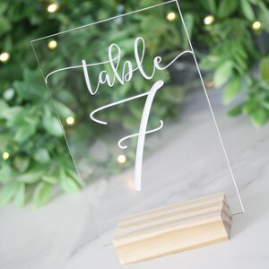 Acrylic Table Numbers - Acrylic Wedding Sign - Rustic Table Numbers ...