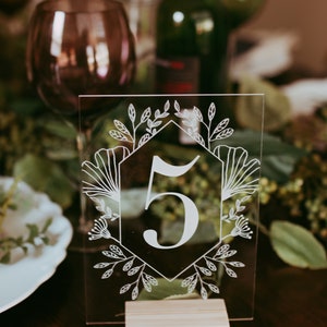 Garden Acrylic Table Numbers - Modern Wedding Sign - Wedding Table ...