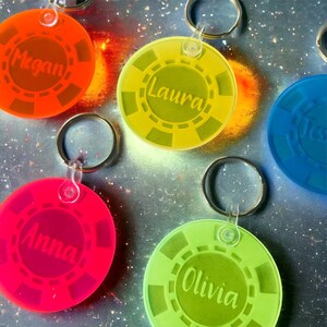 Casino Bachelorette Personalized Name Keychain, Vegas Then Vows, Hen ...