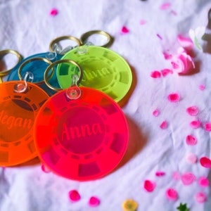 Casino Bachelorette Personalized Name Keychain, Vegas Then Vows, Hen ...