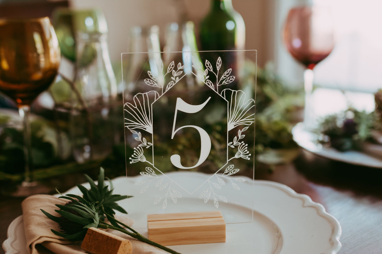 Garden Acrylic Table Numbers - Modern Wedding Sign - Wedding Table ...