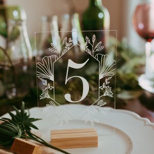 Garden Acrylic Table Numbers - Modern Wedding Sign - Wedding Table ...