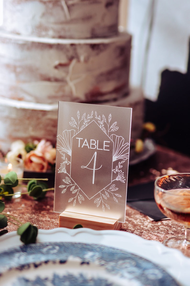 Acrylic Table Numbers Wedding Table Numbers Floral Table | Etsy