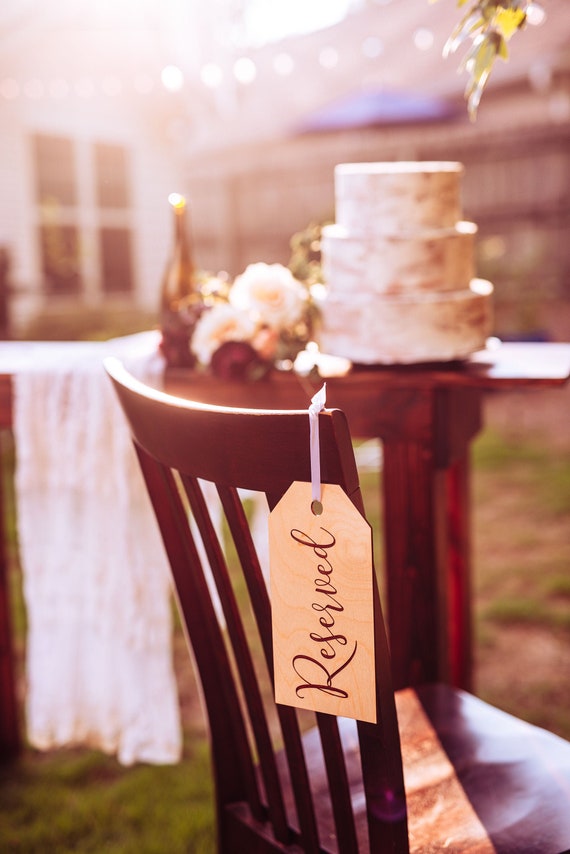 Wedding Chair Signs Reserved Sign Wedding Reserved Row Pew | Etsy
