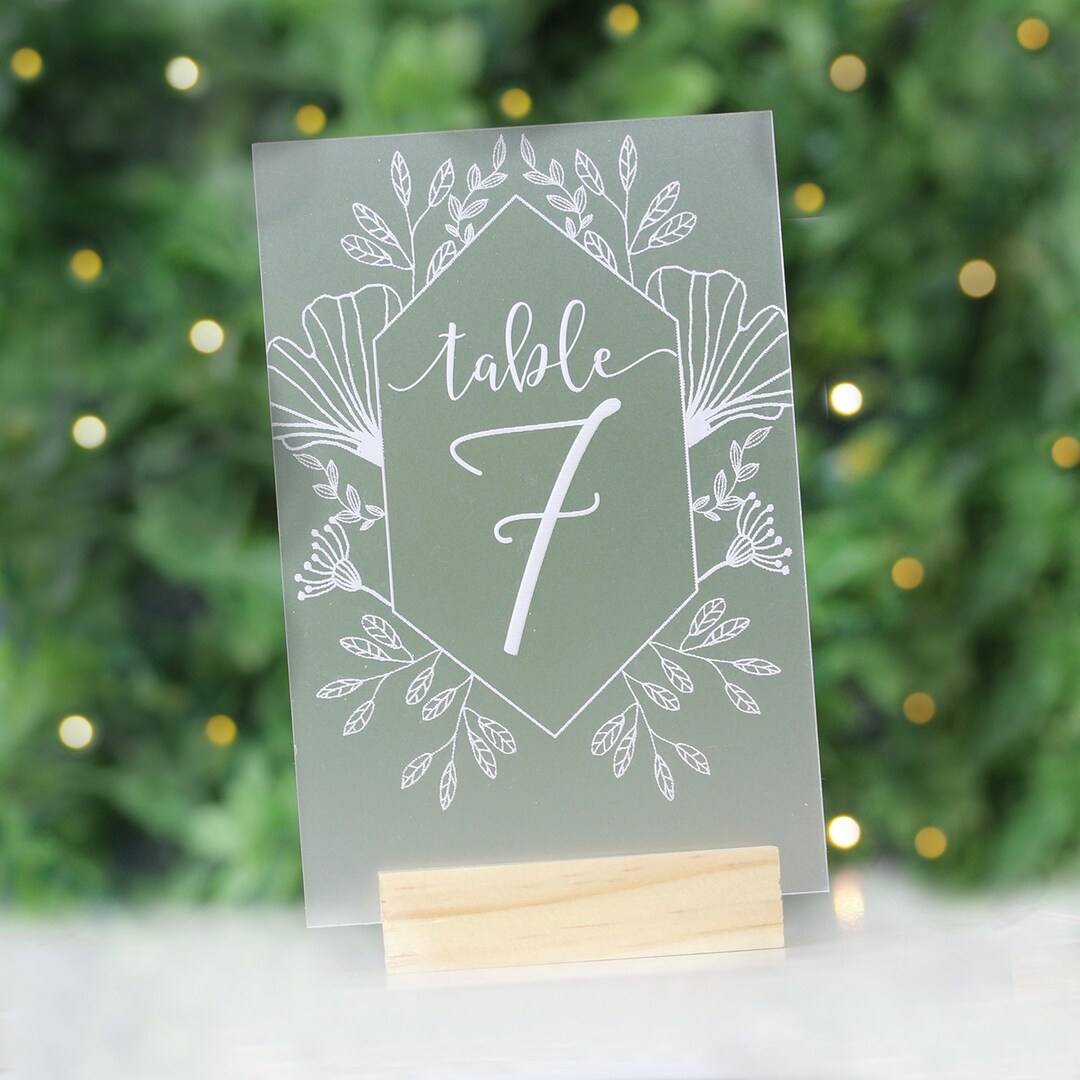 Table Number Wedding - Boho Acrylic Table Numbers - Outdoor Acrylic ...
