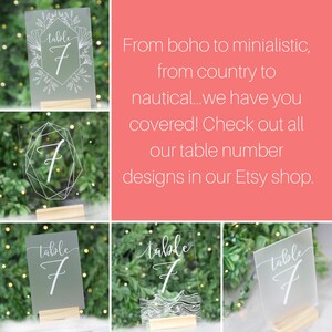 Table Number Wedding - Boho Acrylic Table Numbers - Outdoor Acrylic ...