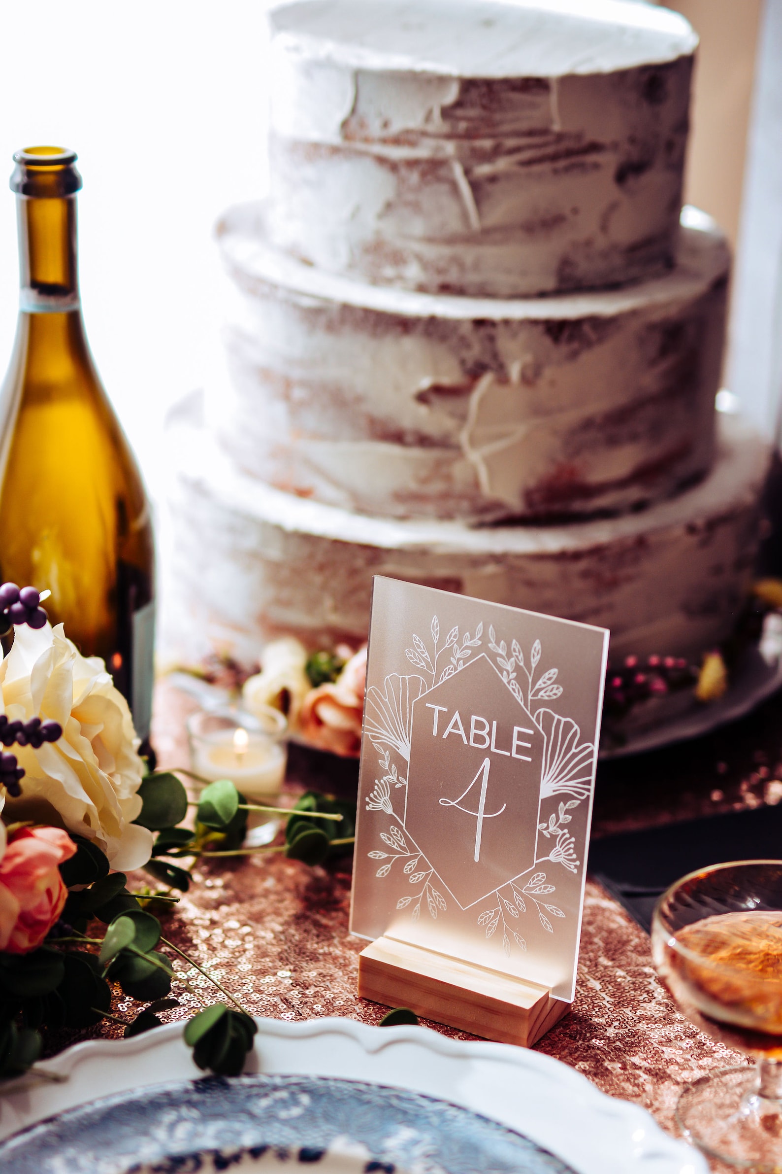 Acrylic Table Numbers Wedding Table Numbers Floral Table - Etsy