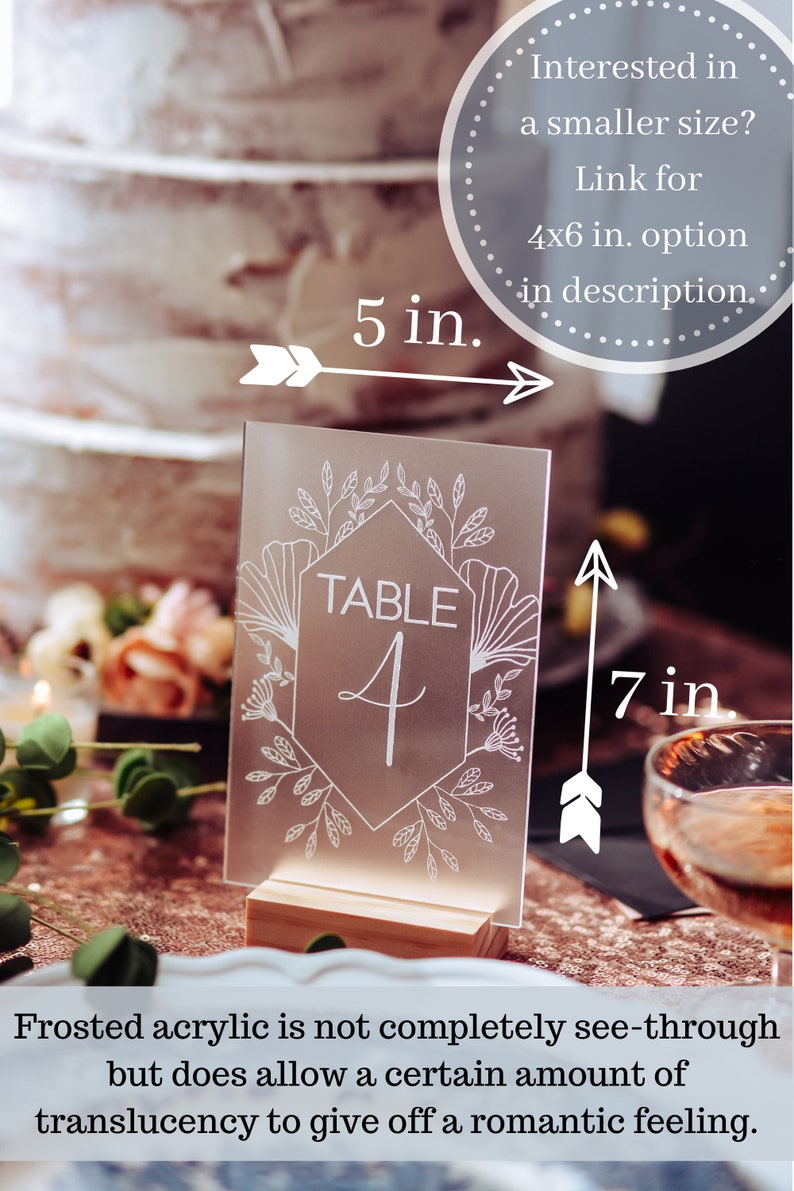 Acrylic Table Numbers Wedding Table Numbers Floral Table - Etsy