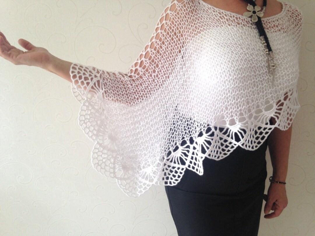 White Bridal Shawl, Wedding Poncho ,shawl, Cape, Bolero, Capelet, Shrug ...