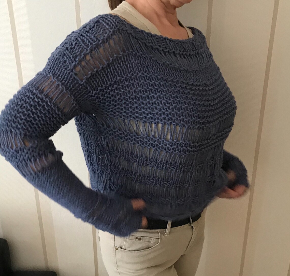 Knit Women Sweater ,knit Wool Boho Top , Crop Top for Women, Wool ...