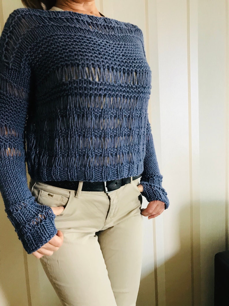 Knit Women Sweater ,knit Wool Boho Top , Crop Top for Women, Wool ...