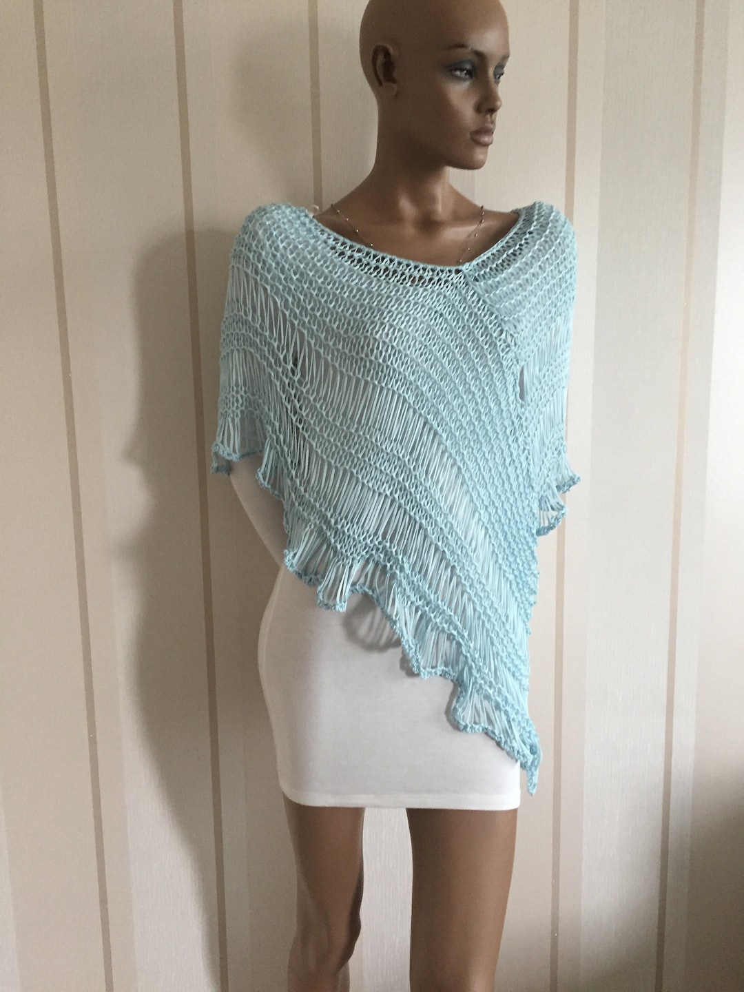 Summer Poncho , Cotton Summer Poncho, Knit Summer Poncho Shrug Shawl ...