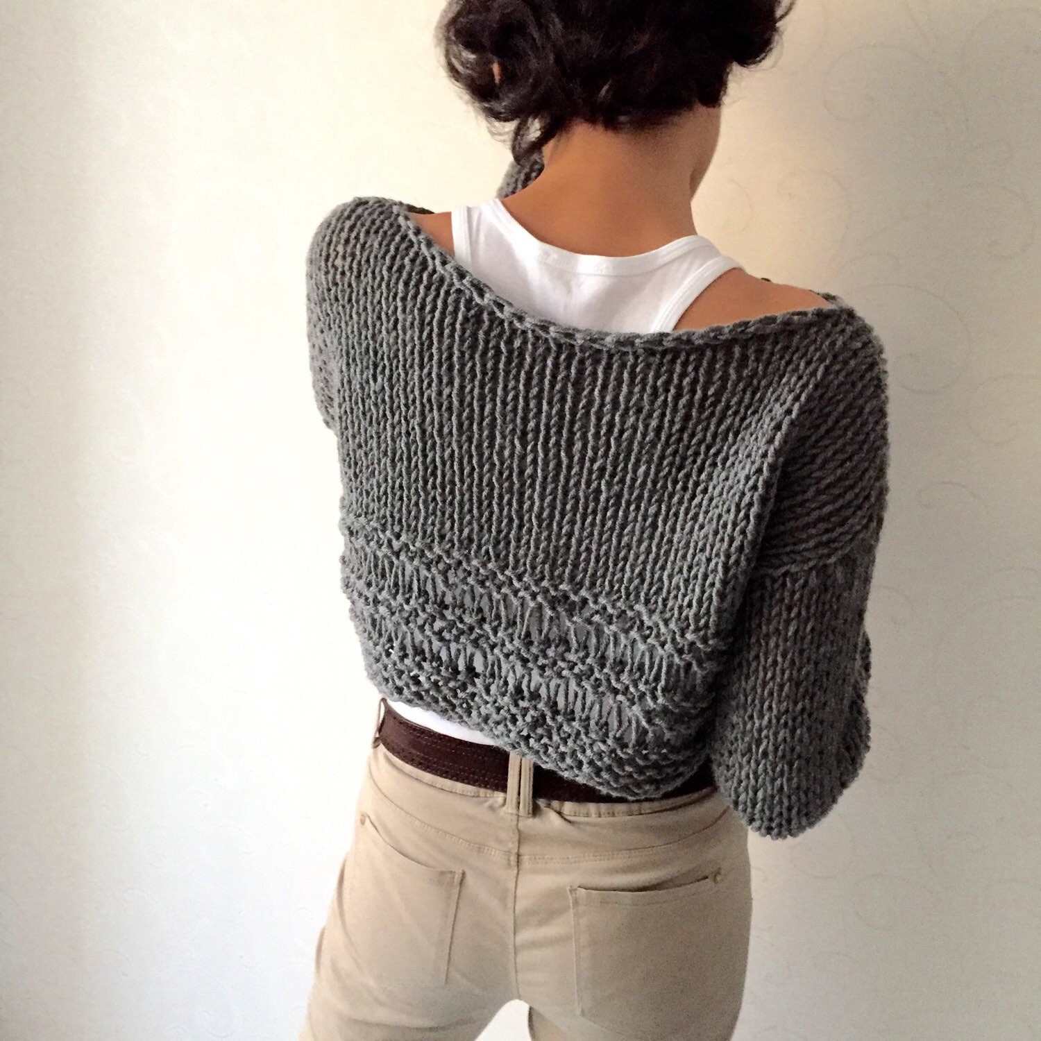 Knit Sweater Knit Crop Top Cropped Wool Sweater Winter Trends Grey ...